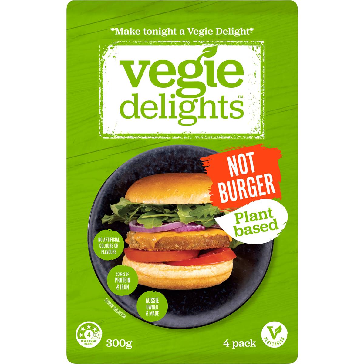Vegie Delights Plant Based Not Burger 4 Pack is Halal, Install Mustakshif