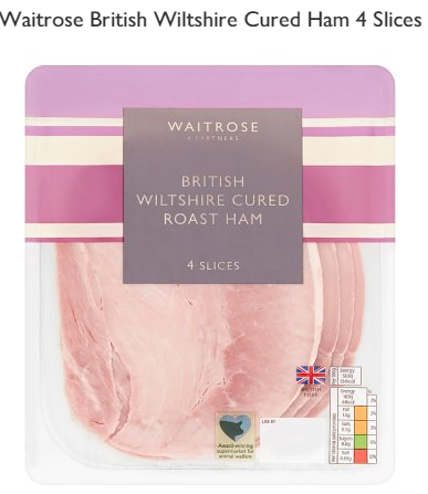Waitrose British Wiltshire Cured Ham 4 Slices130g is not Halal, Install ...