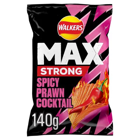 Check Halal status of Walkers Max Strong Spicy Prawn Cocktail Crisps ...