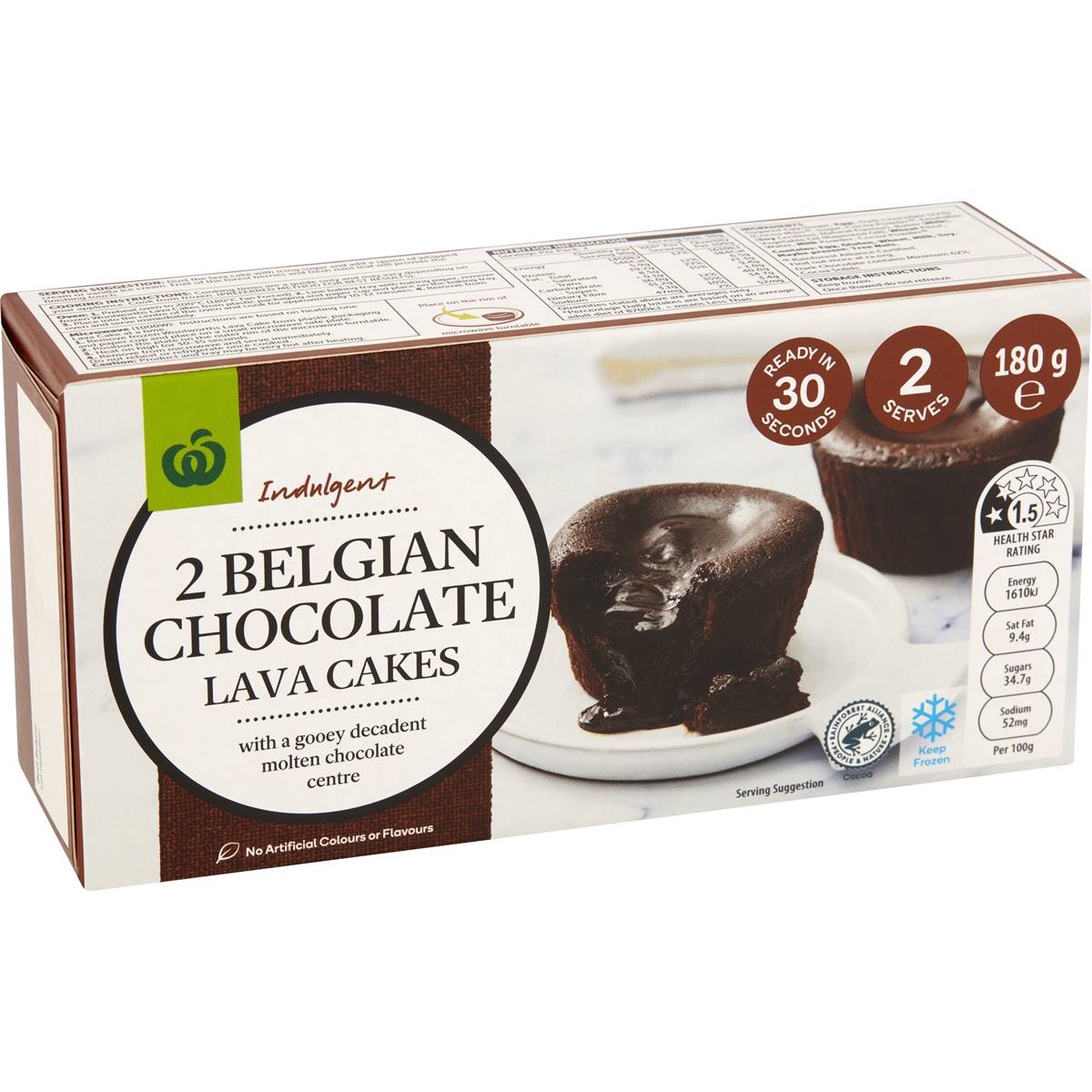 Woolworths Belgian Chocolate Lava Cake 2 Pack 180g is Halal, Install ...