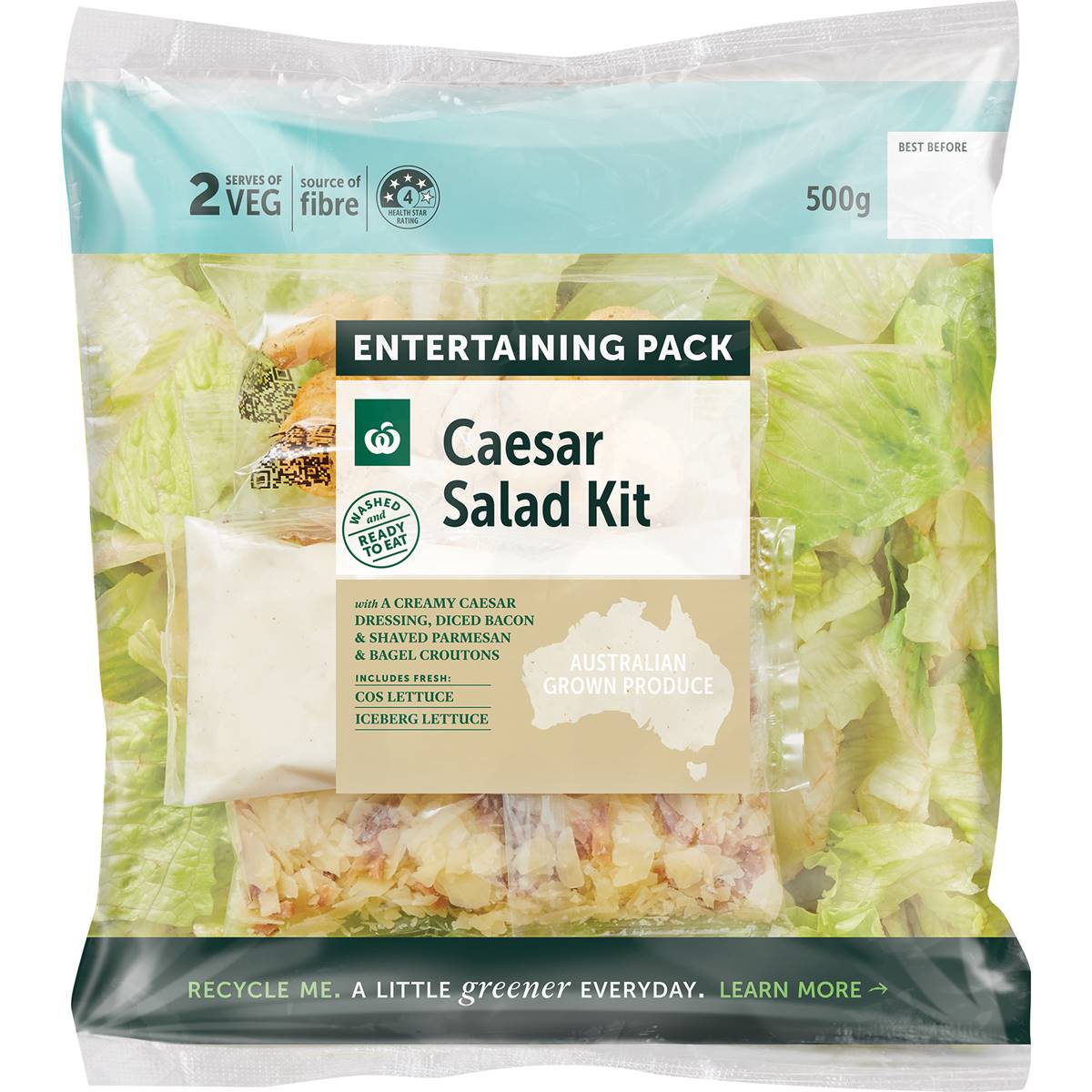 Woolworths Caesar Salad Kit Entertainer Pack 500g is not halal | Halal ...
