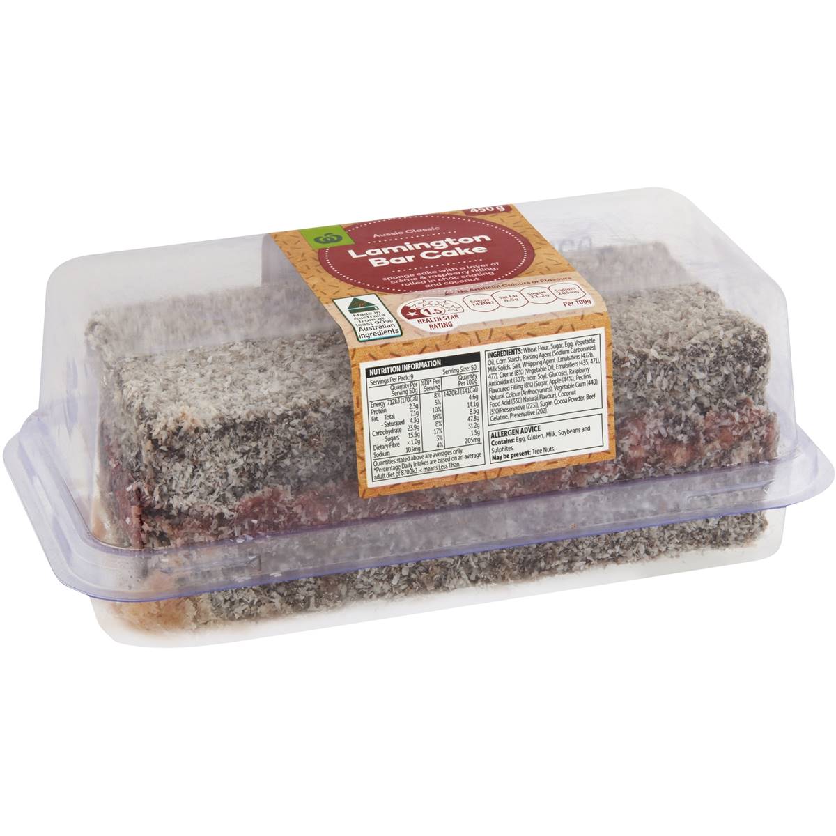Woolworths Lamington Bar Cake 450g is not halal | Halal Check