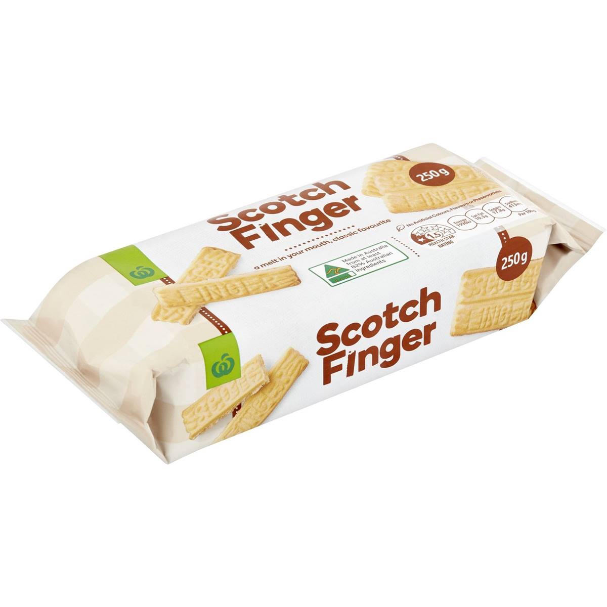 Check Halal status of Woolworths Scotch Fingers 250g, Install Mustakshif